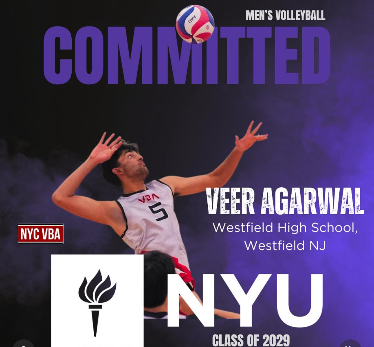 Veer Agarwal Announces Commitment to Play Volleyball at New York ...